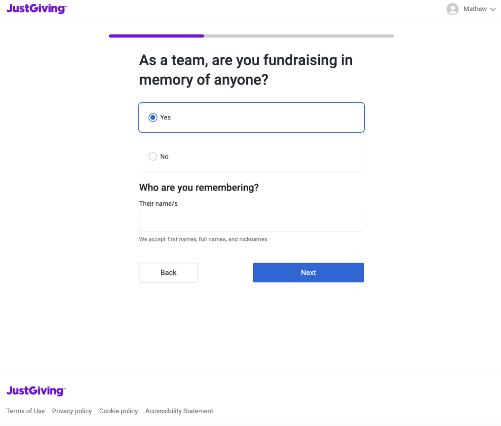 Creating an In memory fundraising or donation page – JustGiving Charity
